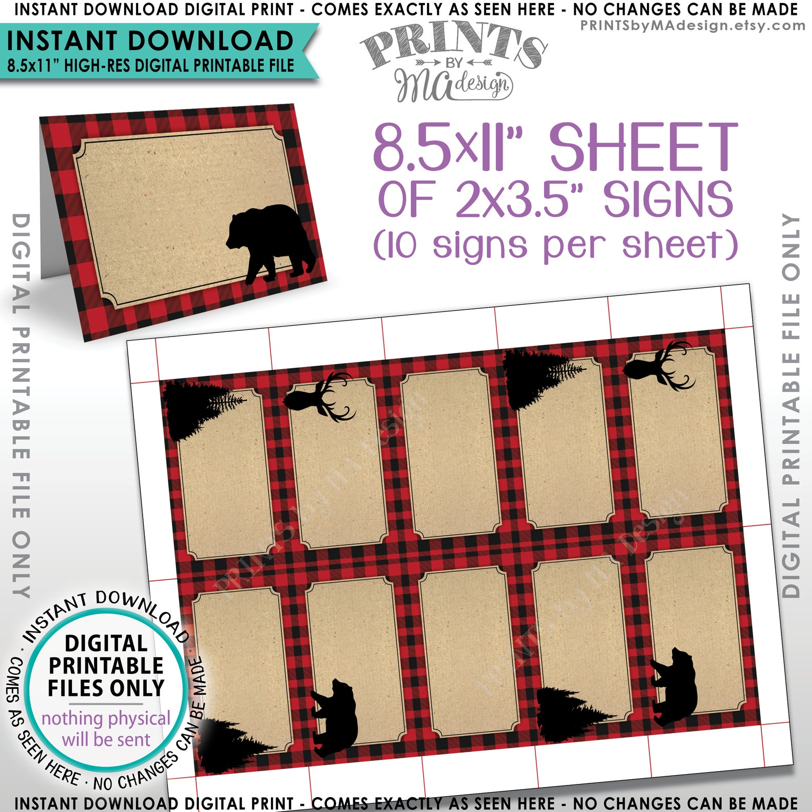 Lumberjack Labels Red Checker Buffalo Plaid Food Labels - Etsy