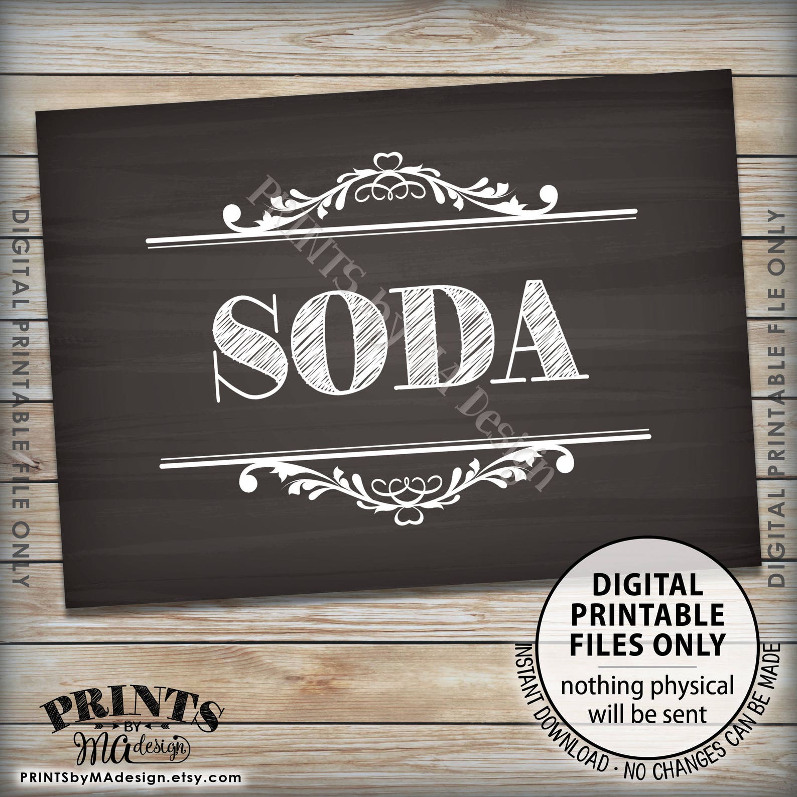 Beverage Station Soft Drink Signs, Soda Juice Lemonade Tea, Wedding ...