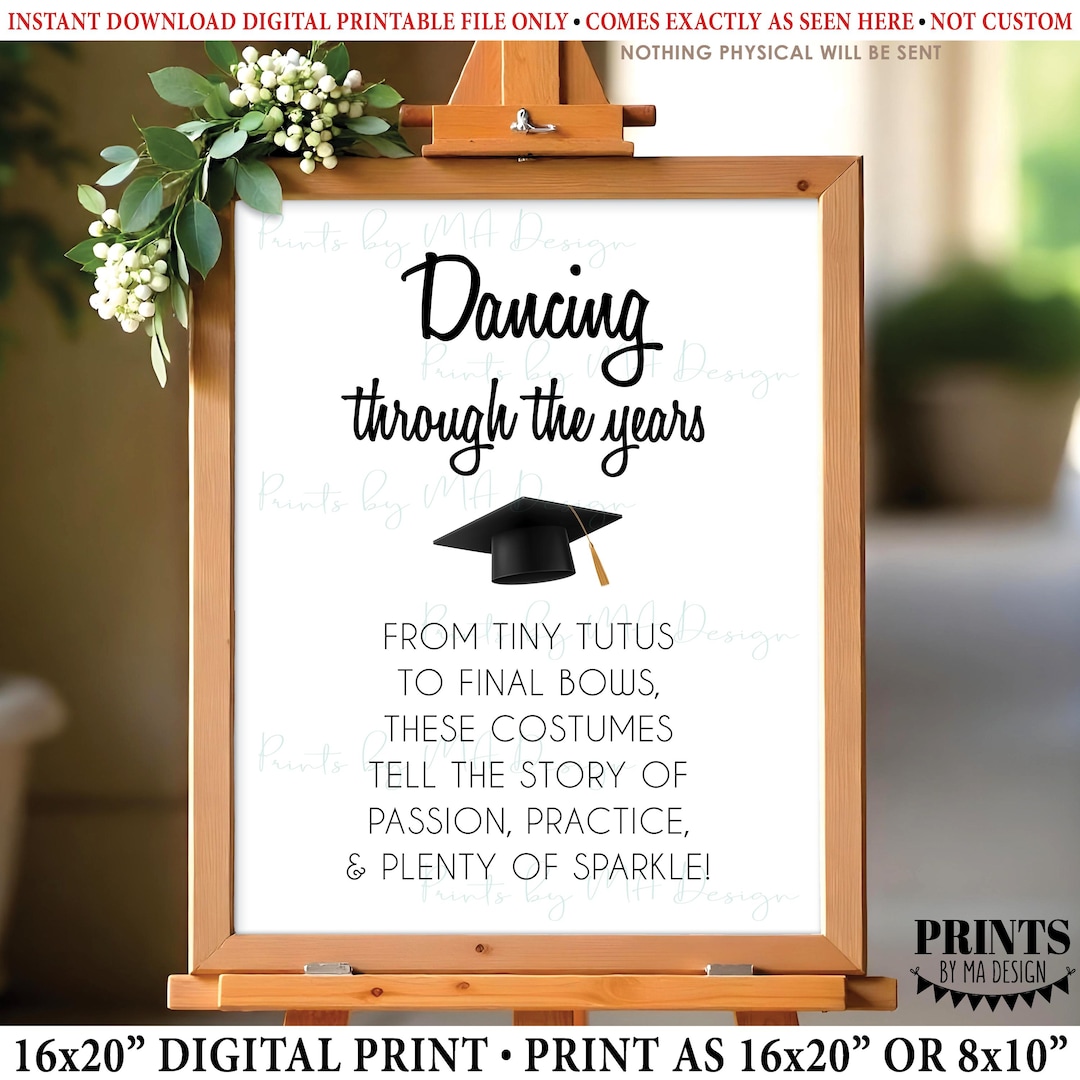 Dance Costume Sign, Display Dance Costumes, Ballerina Graduate ...