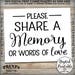 Share a Memory Sign, Share Memories, Please Write a Memory, Graduation ...