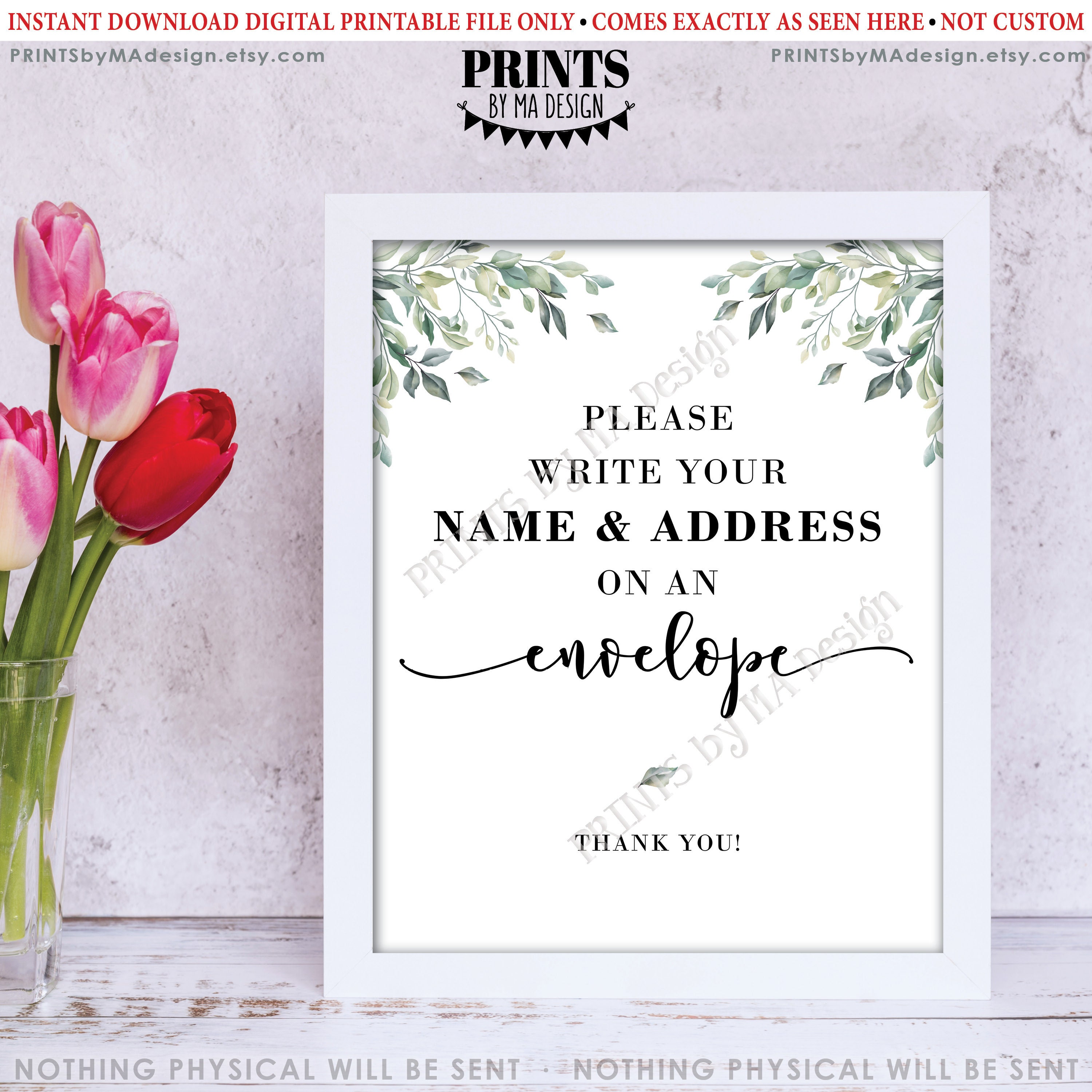Please Address an Envelope Sign Please Write Your Name and | Etsy