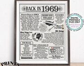 Back in 1969 Poster Board Remember 1969 Flashback USA - Etsy