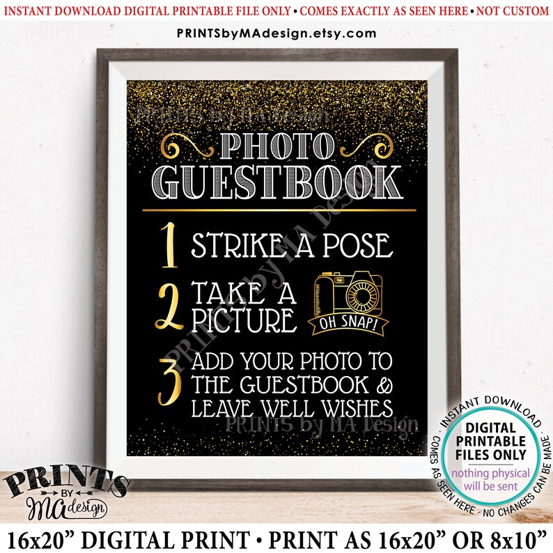 Photo Guestbook Sign Add Your Picture to the Guest Book & | Etsy