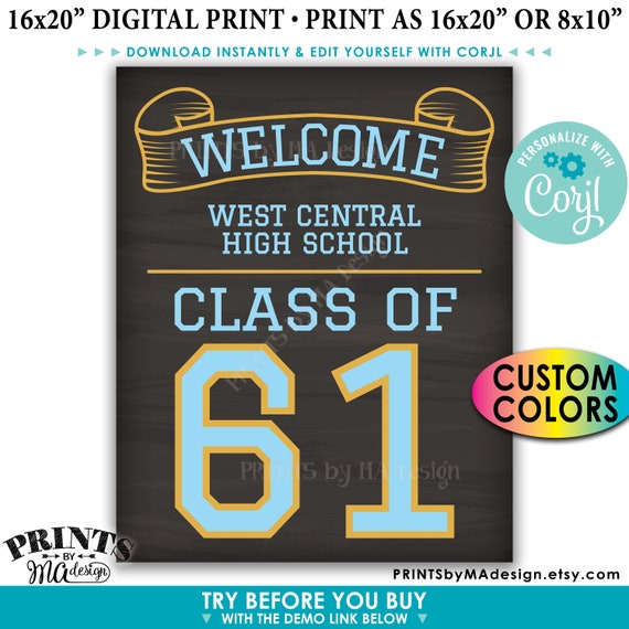 Class Reunion Welcome Sign Class of Reunion Decor Custom | Etsy