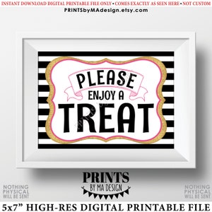 Please Enjoy a Treat Sign, Sweet Treat, Cupcake, Candy, Cake, PRINTABLE ...