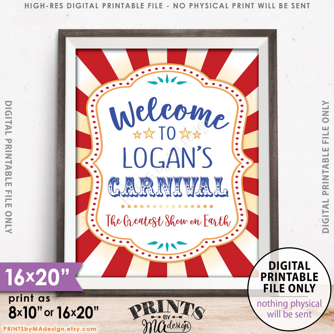 Carnival Welcome Sign, Welcome to the Carnival Theme Party Sign ...
