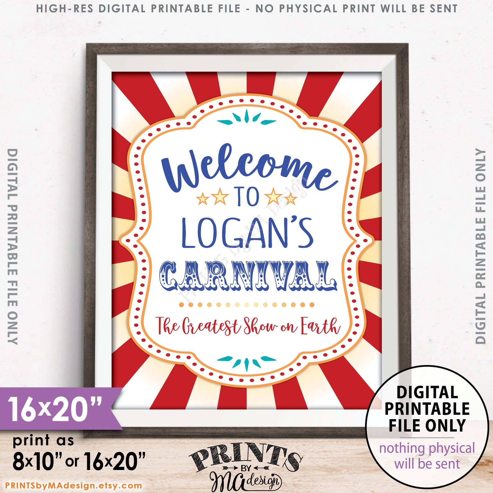 Carnival Welcome Sign Welcome to the Carnival Theme Party | Etsy