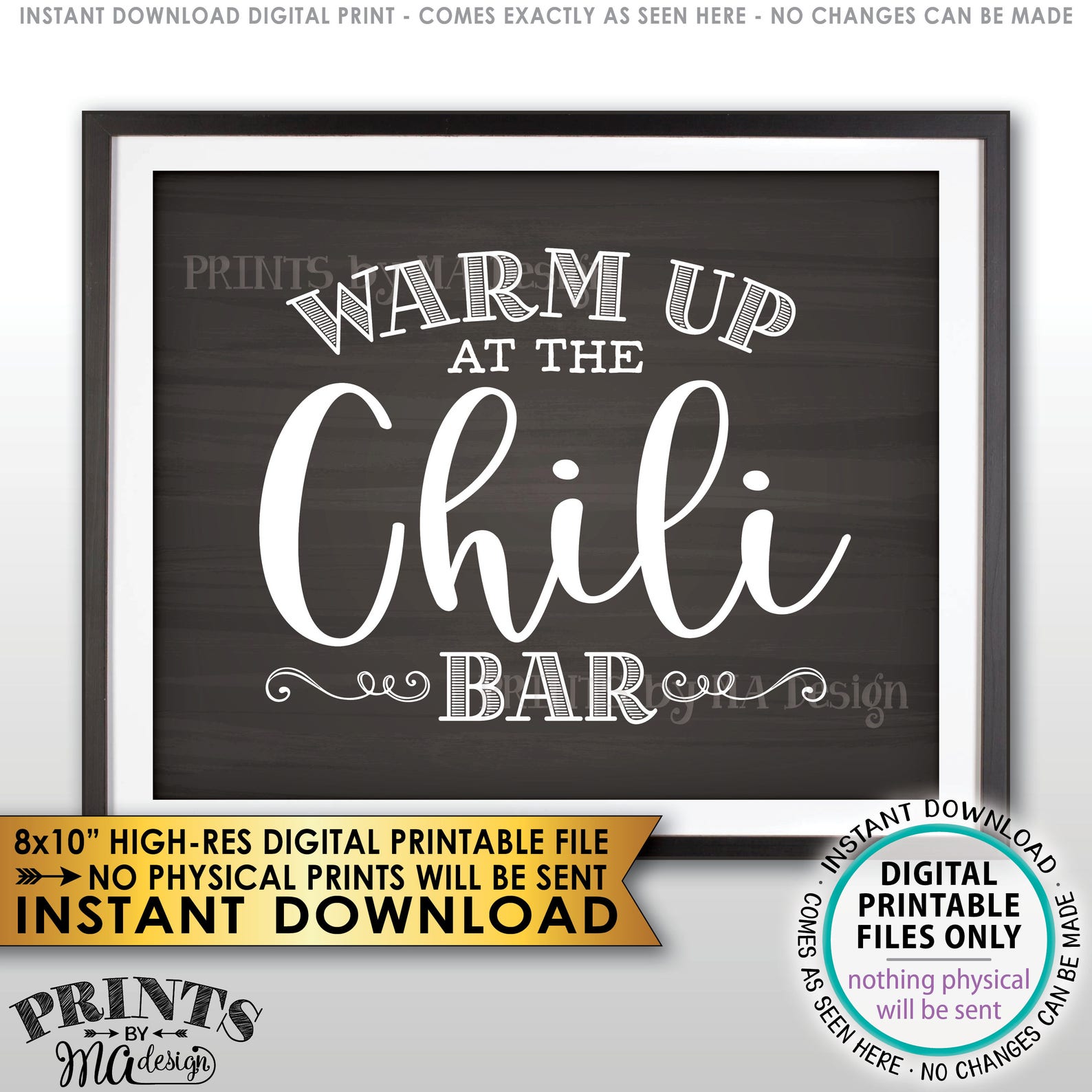 Warm up at the Chili Bar Sign Chili Sign Chili Buffet | Etsy