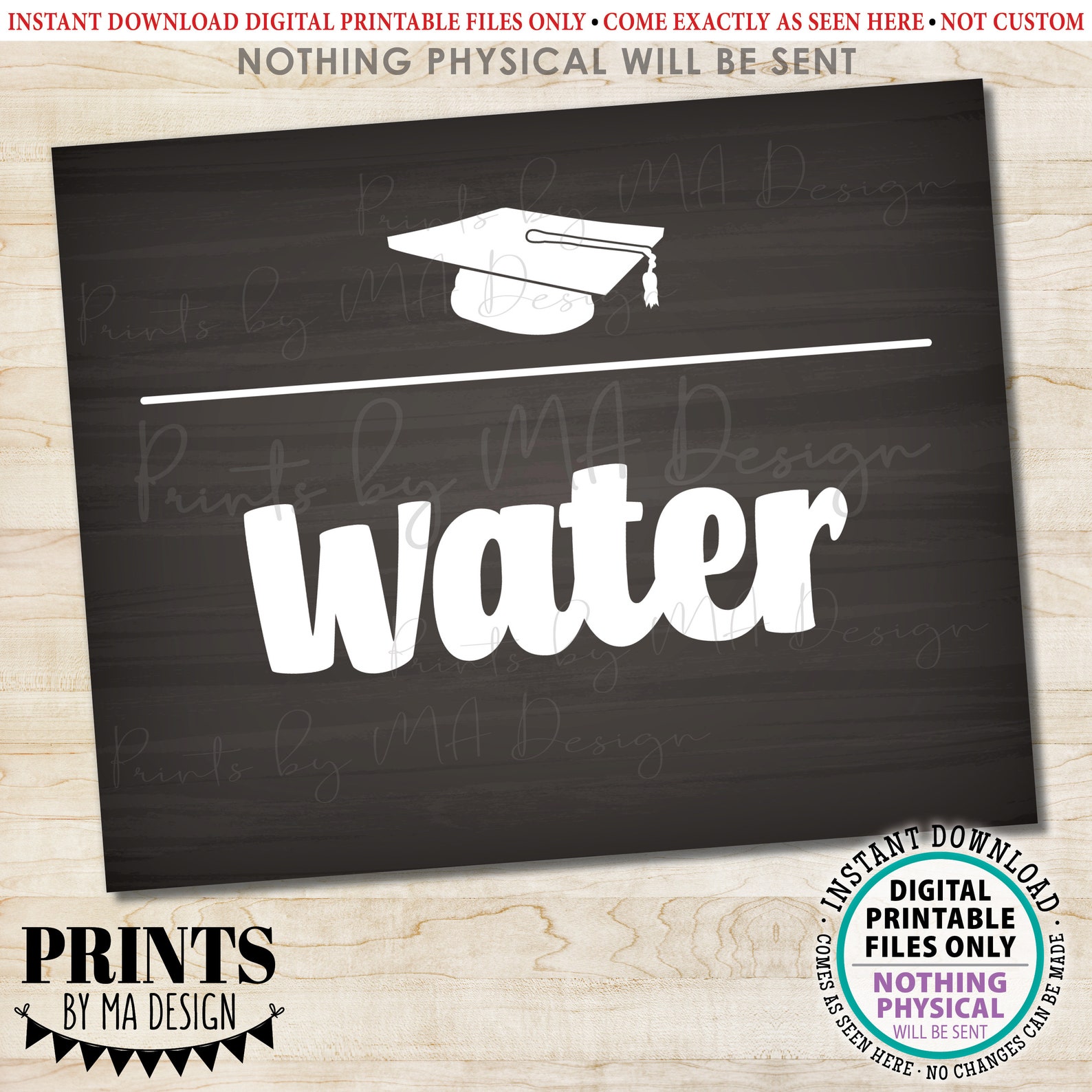 Beverage Station Signs, Water Sign, Soda Sign, Graduation Party Drink ...
