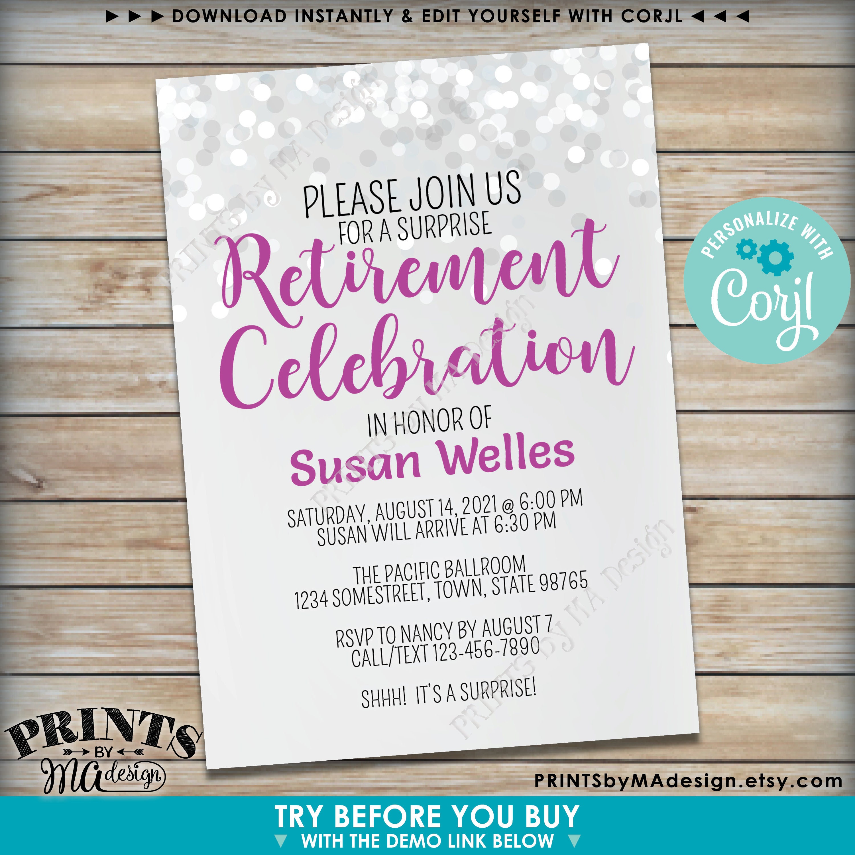 Retirement Party Invitations Printable