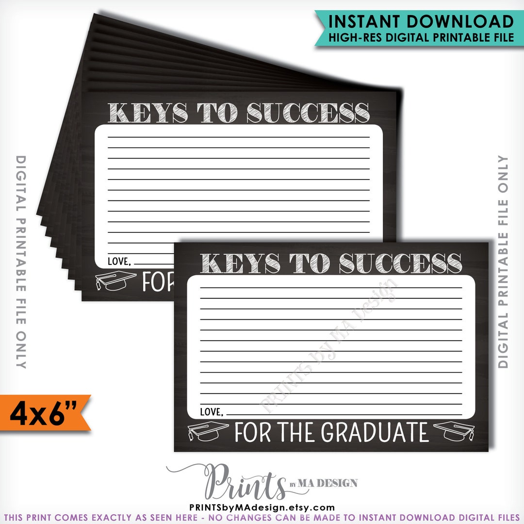 Please Share Your Keys to Success With the Graduate Printable ...