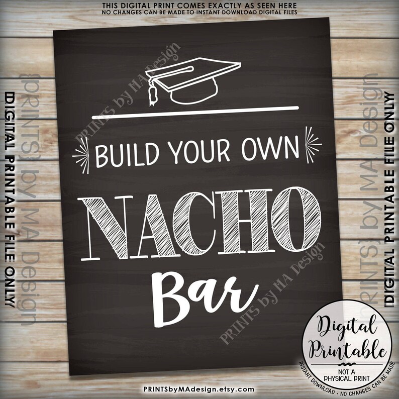 Nachos Sign Build Your Own Nachos Chips & Cheese Nacho Bar - Etsy