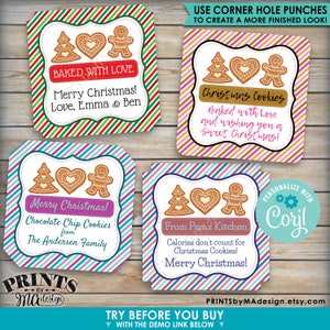 Christmas Cookie Bakery Tags, From the Kitchen Of, Custom 2" Square ...