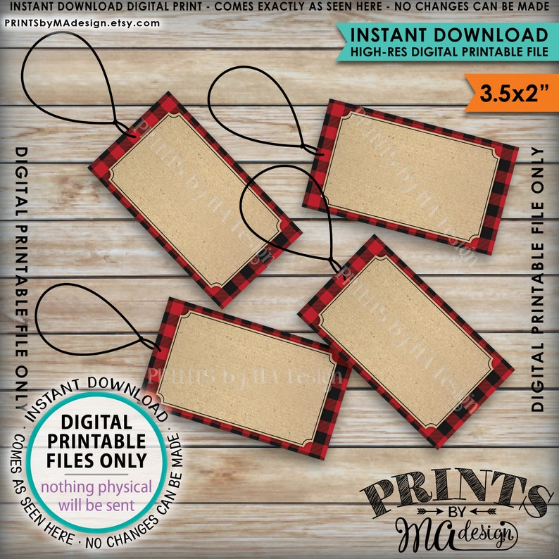 Lumberjack Theme Labels Red Checker Buffalo Plaid Food Labels - Etsy