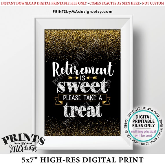 Retirement is Sweet Please Take a Treat Sign Retirement Party | Etsy