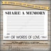 Share a Memory Sign, Please Write a Memory, Share Memories, Birthday ...