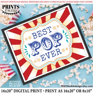 Best Pop Ever Sign, Popcorn, Carnival Father's Day Gift, Popcorn Favors ...