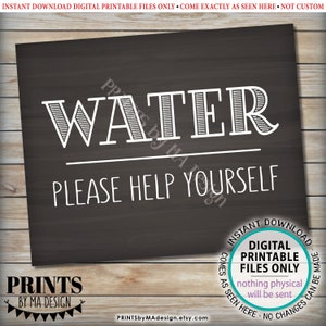 Beverage Station Signs, Please Help Yourself to Water Juice Coffee or ...
