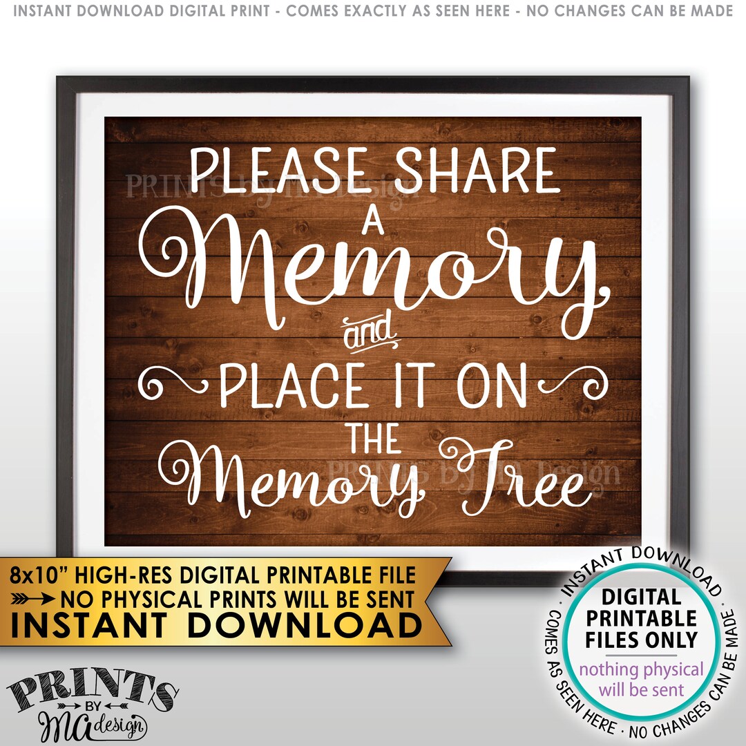 Share a Memory and Place It on the Memory Tree Sign, Write a Memory ...