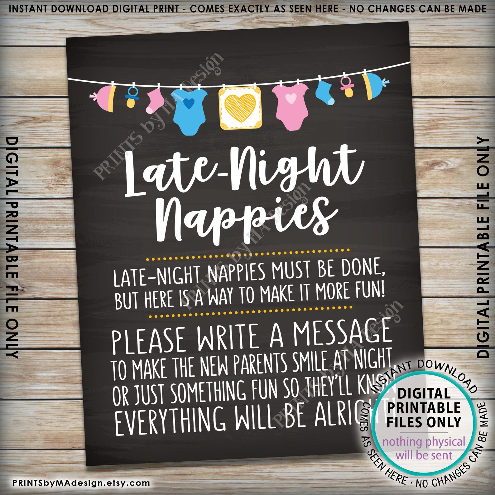 Late Night Nappy Sign Late-night Nappies Sign the Nappy - Etsy