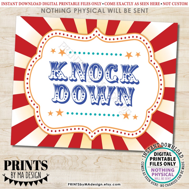 Carnival Games Signs, Carnival Theme Party, Ring Toss Balloon Pop Knock ...