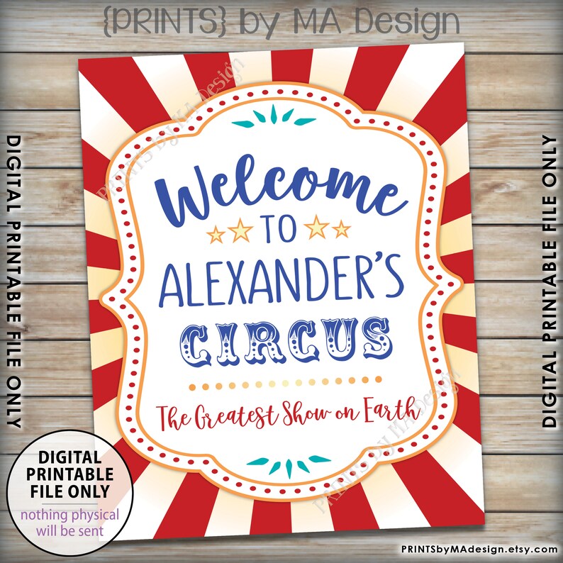 Circus Welcome Sign Welcome to the Circus Theme Party Sign - Etsy