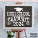 High School Graduate Sign, Class of 2024, High School Graduation ...