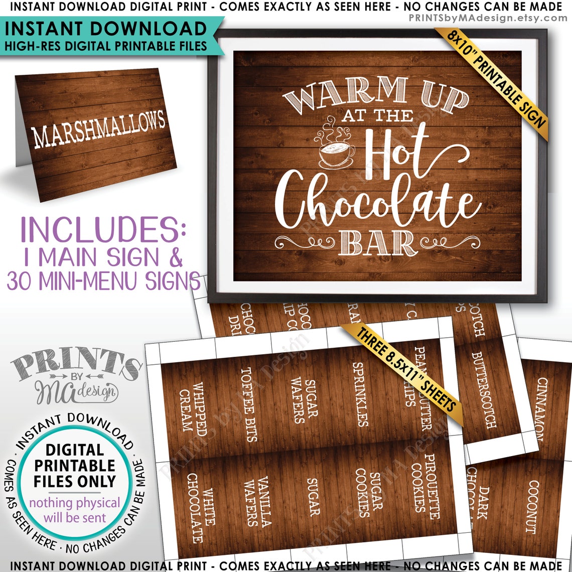 Hot Chocolate Bar Kit Build Your Own Hot Cocoa Labels - Etsy