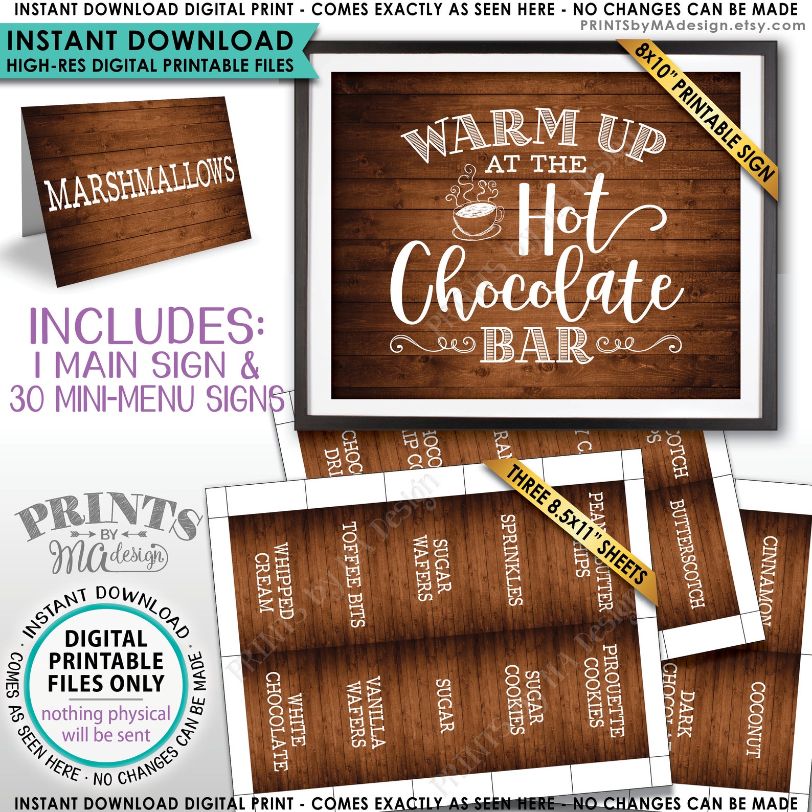 Hot Chocolate Bar Kit Build Your Own Hot Cocoa Labels - Etsy