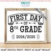 First Day of School Sign, Eighth Grader, Starting 8th Grade, 2024-2025 ...