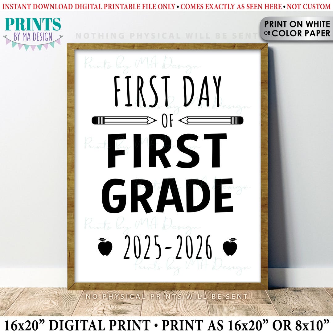 My First Day of School Sign, First Grader, Starting 1st Grade, 2025 ...