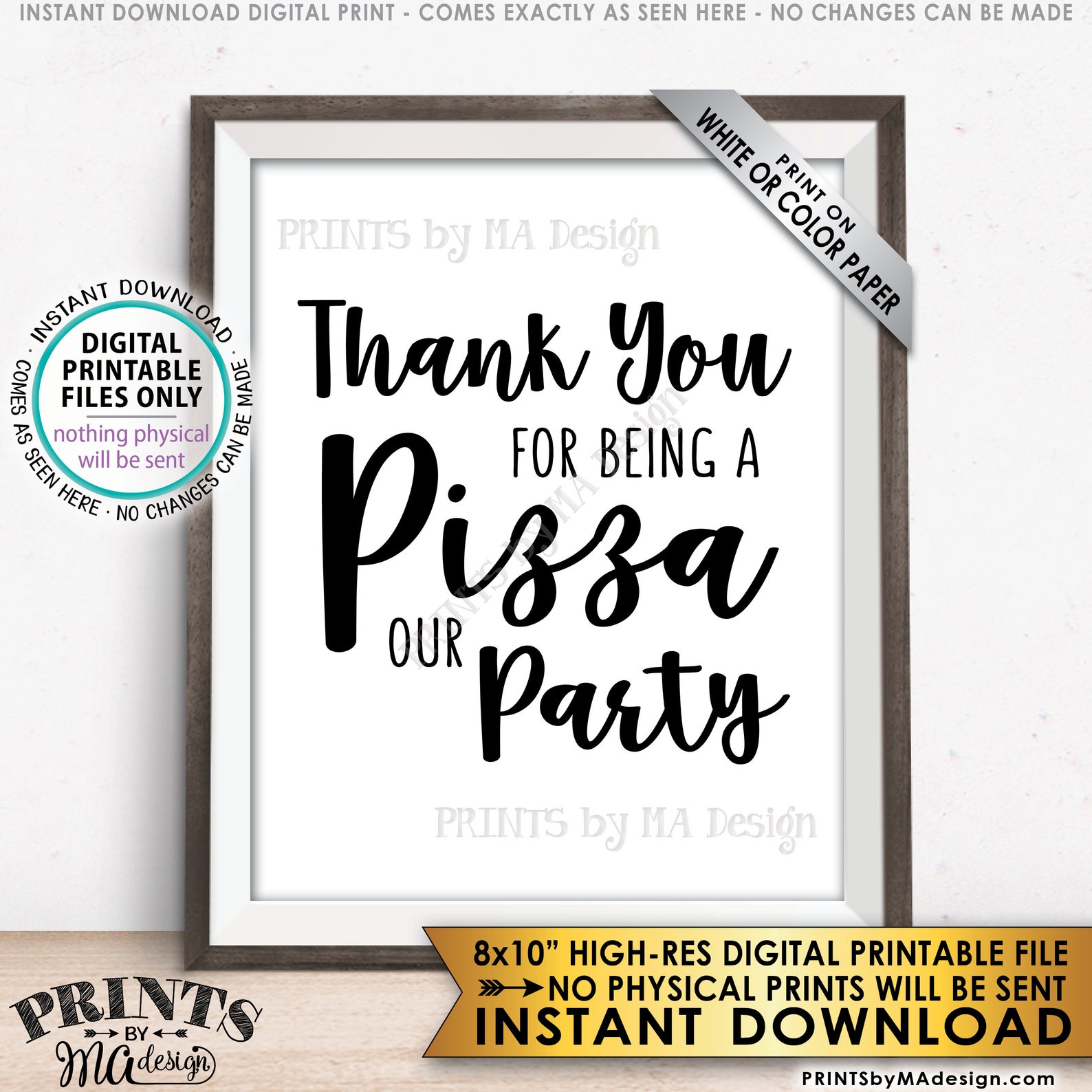 Pizza Sign Thank You for Being a Pizza Our Party Sign - Etsy