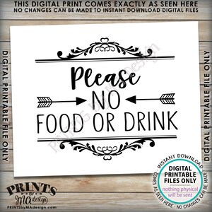 Please No Food or Drink Sign, No Food Sign, Keep Food Out, Rules for ...