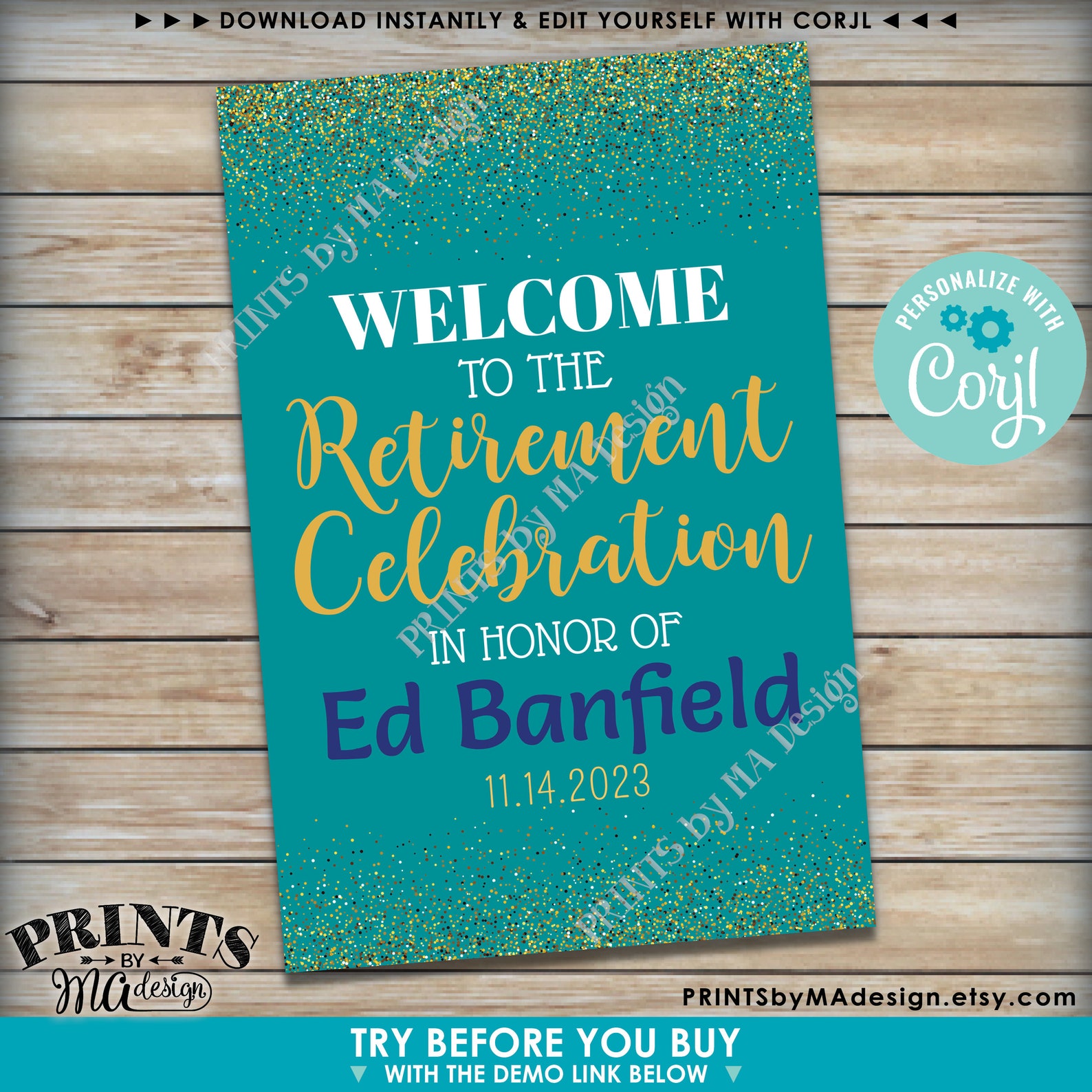 Retirement Party Sign Welcome to the Retirement Celebration - Etsy