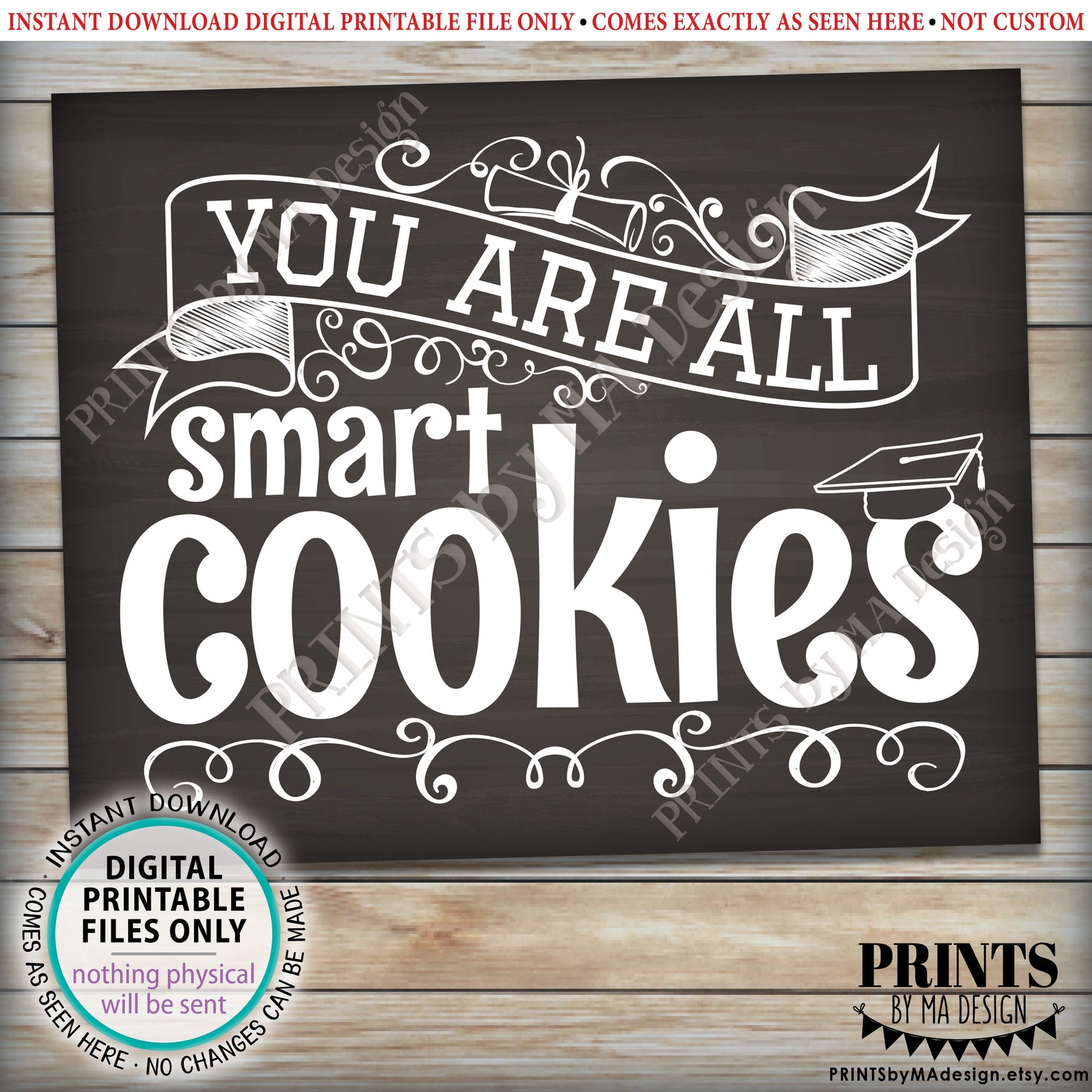 You Are All Smart Cookies Sign Graduation Party Decorations | Etsy