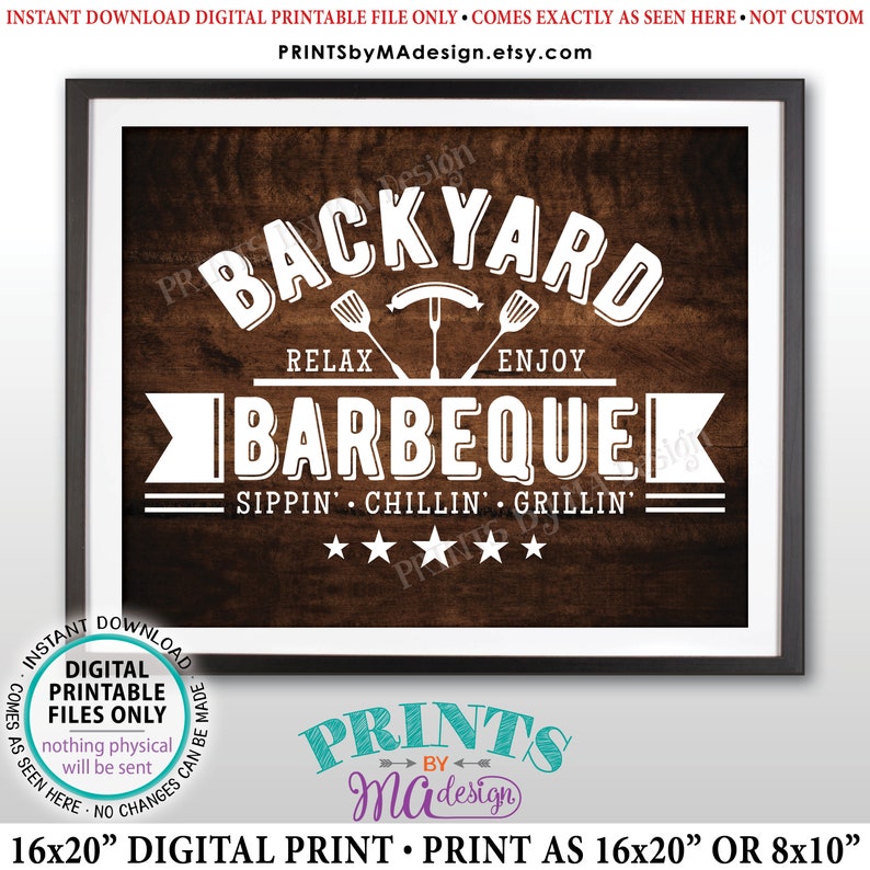 Backyard Barbeque Sign Backyard BBQ Barbie Grill Smokehouse - Etsy