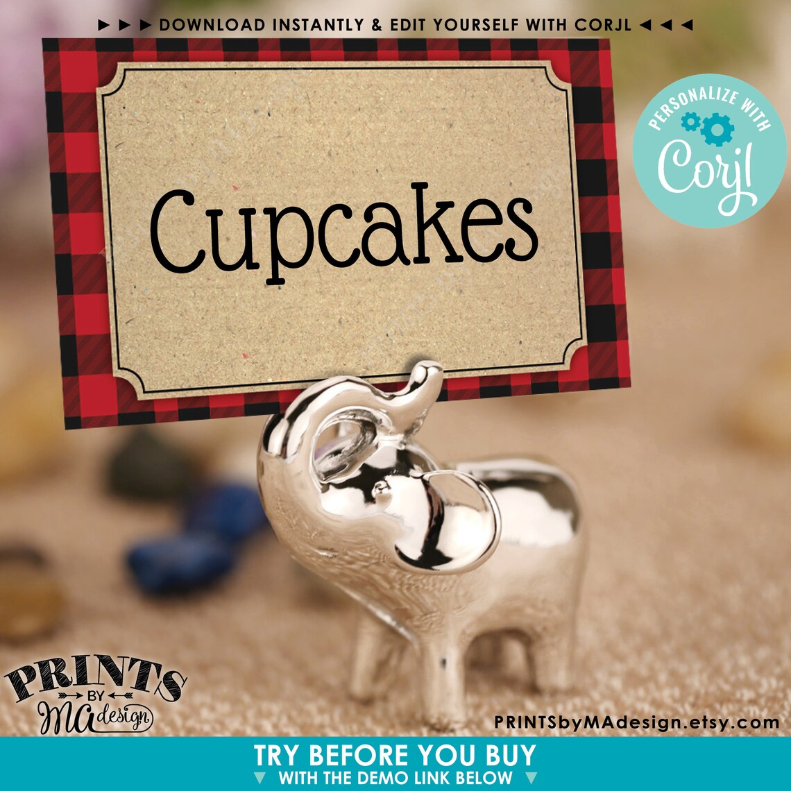 Lumberjack Place Cards One PRINTABLE 8.5x11 Sheet of - Etsy