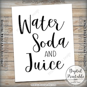 Water Soda and Juice Sign, Non-alcoholic Drinks Sign, DIY Beverage ...
