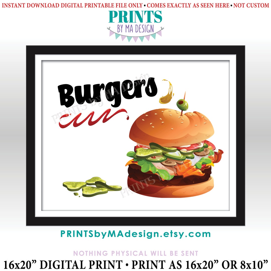 Burgers Sign, Barbeque Cook Out, School Sports Concession Stand ...