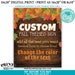 Custom Fall Themed Rustic Wood Style Poster Choose Your Text - Etsy