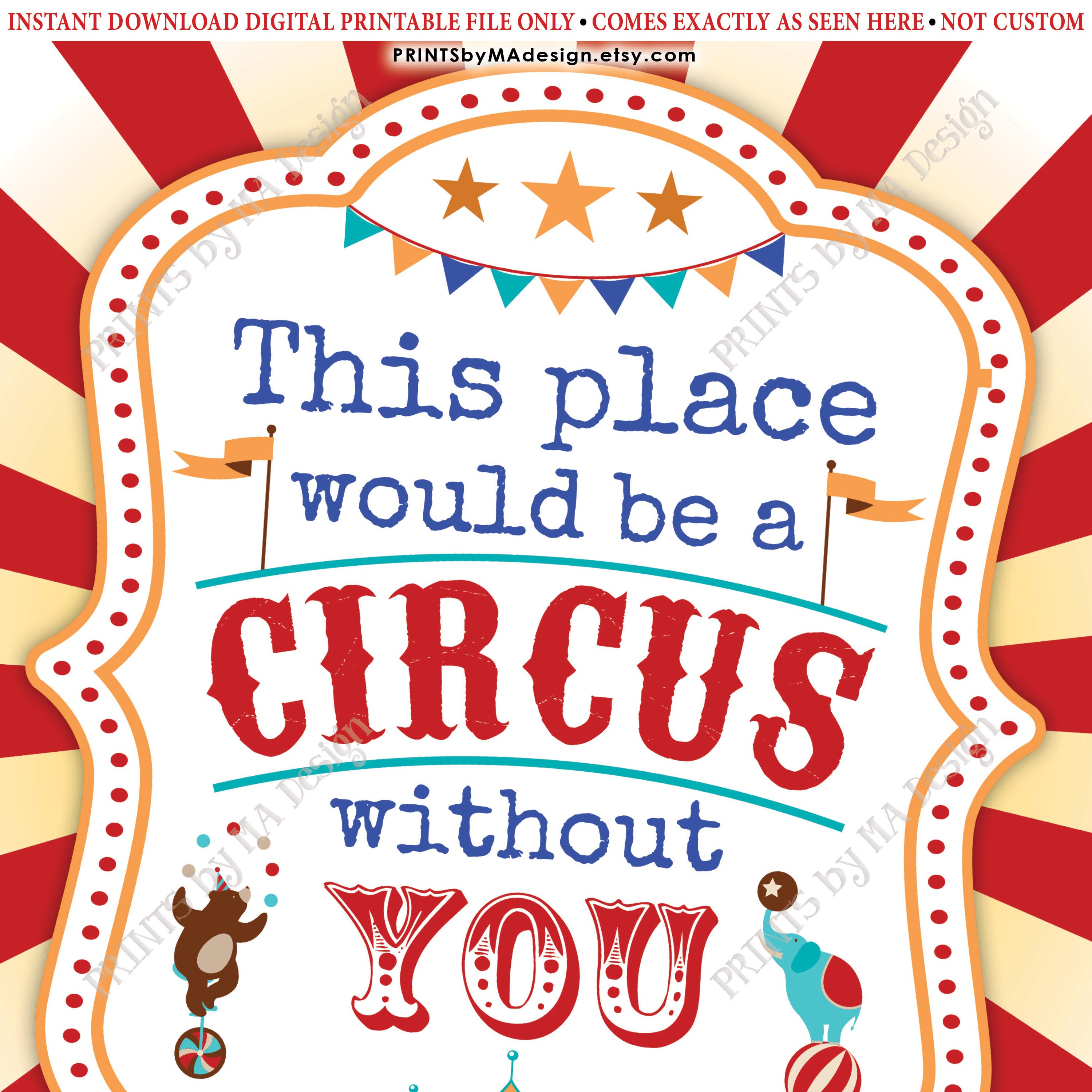 This Place would be a CIRCUS without you Staff Appreciation Sign ...