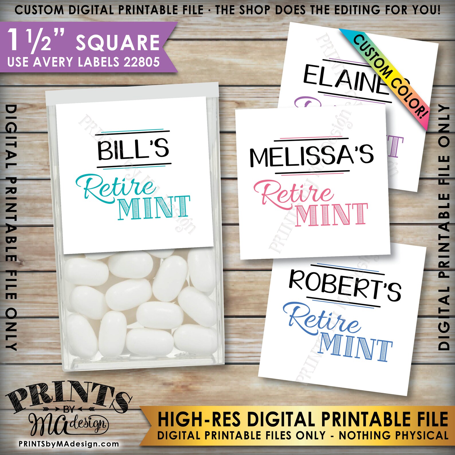 Retirement Party Tic Tac Labels Retire MINT Stickers - Etsy