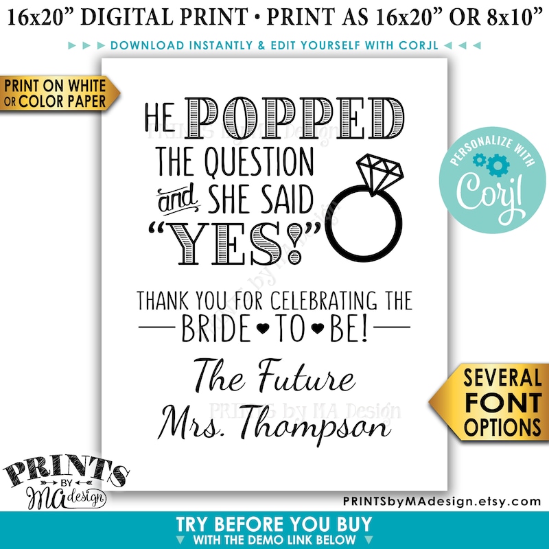 Pop the Question - Etsy