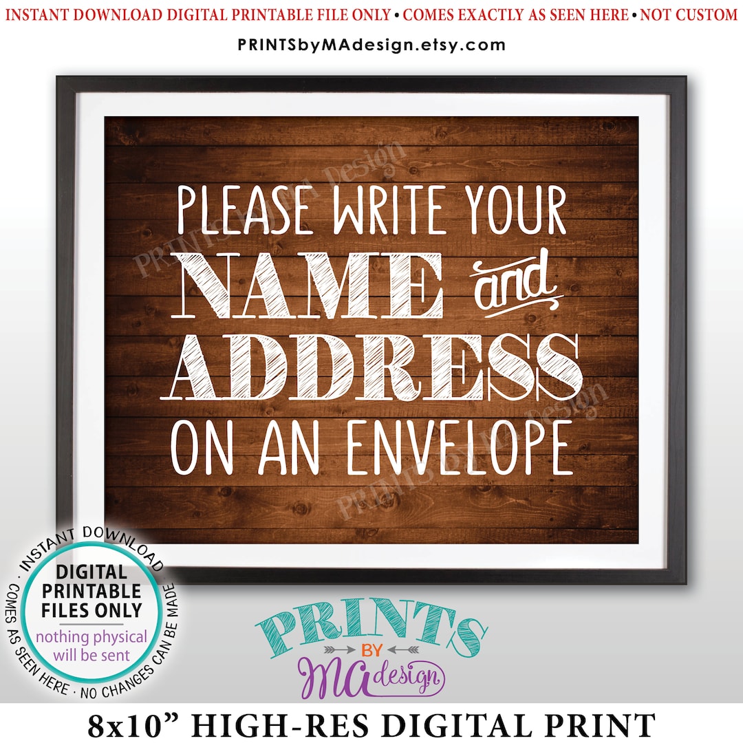 Address an Envelope Sign, Bridal Shower, Gaduation Party Birthday ...