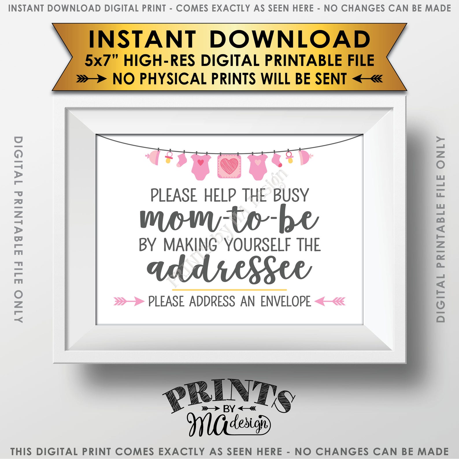 Baby Shower Address an Envelope Sign, Help the Mom-to-be Address an ...