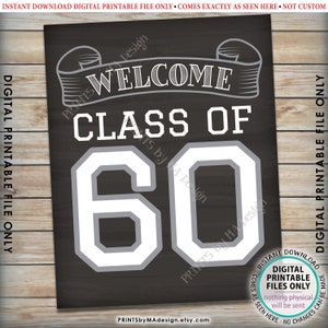 Class of 60 Sign, Welcome Class of 1960 Reunion Decoration, Chalkboard ...