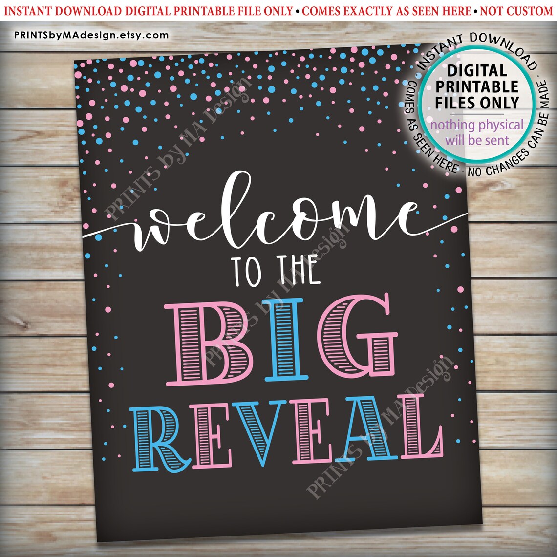 Welcome to the Big Reveal Sign Gender Reveal Party Sign - Etsy