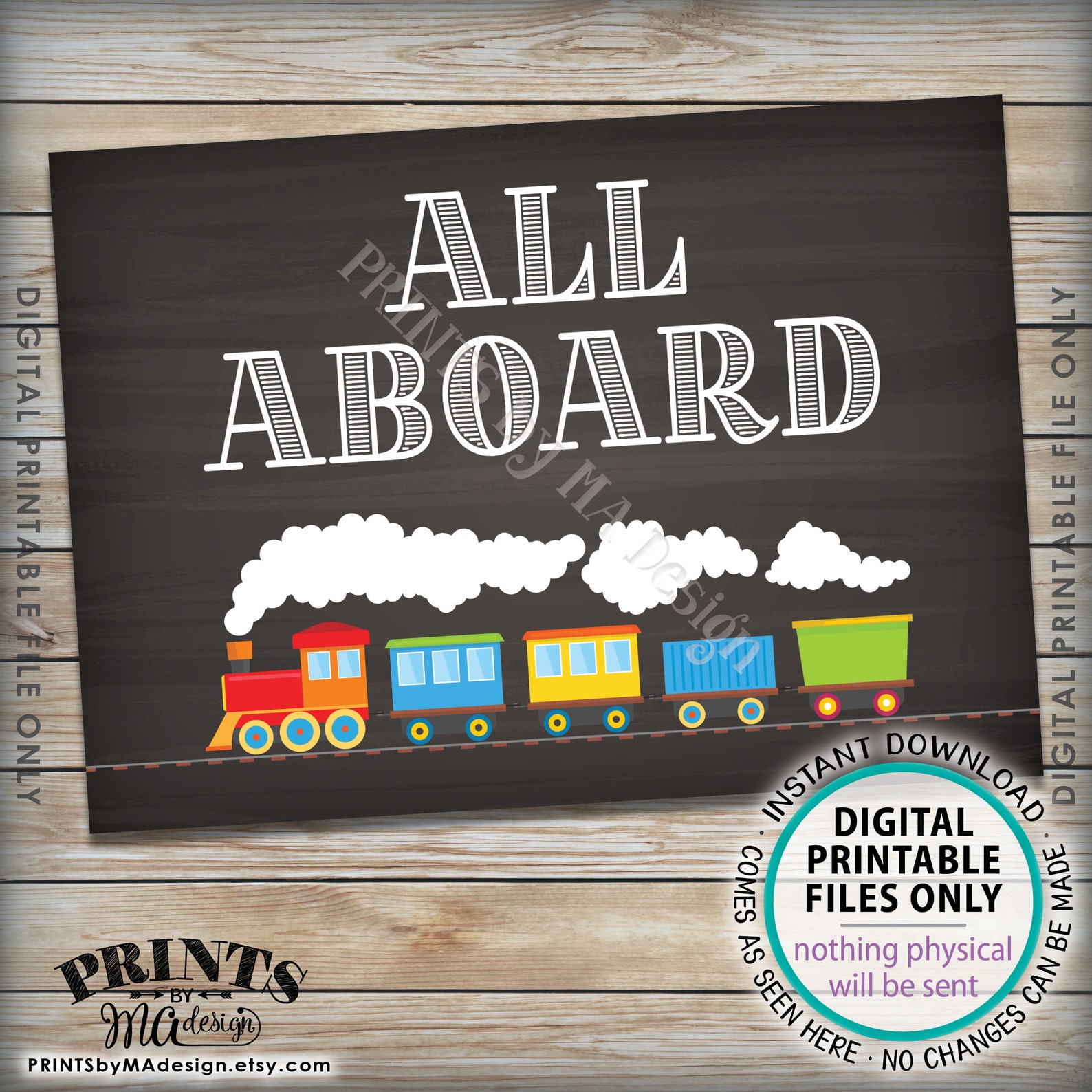 Train Birthday Signs Train Theme Birthday All Aboard the - Etsy