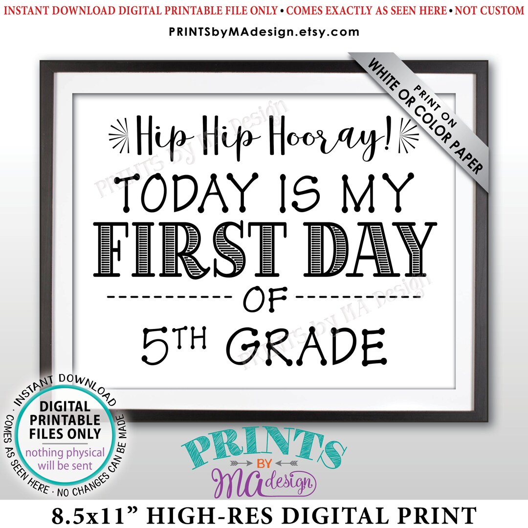 SALE! First Day of School Sign, Back to School, First Day of 5th Grade ...