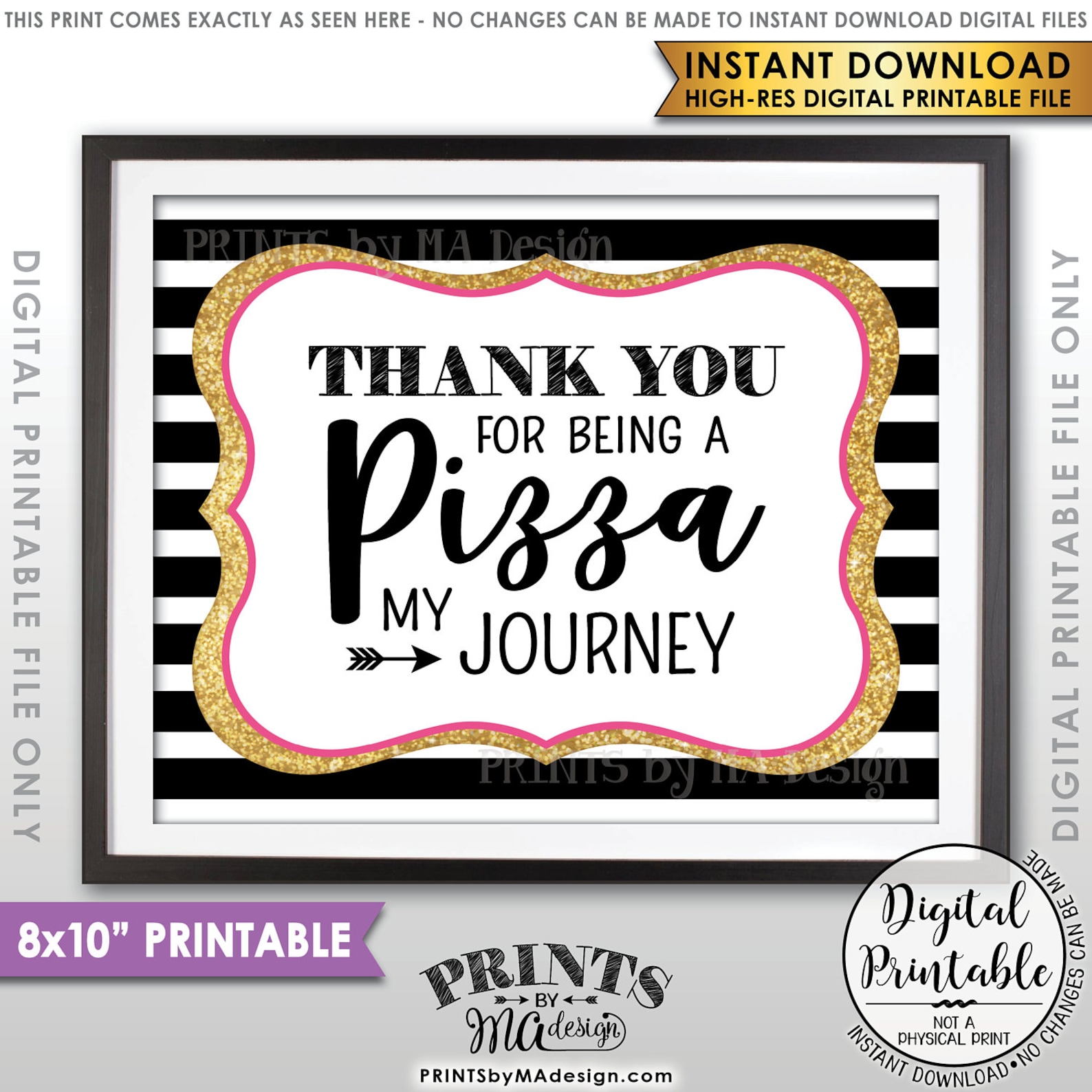 Pizza Sign Graduation Party Pizza Thank You for Being a - Etsy